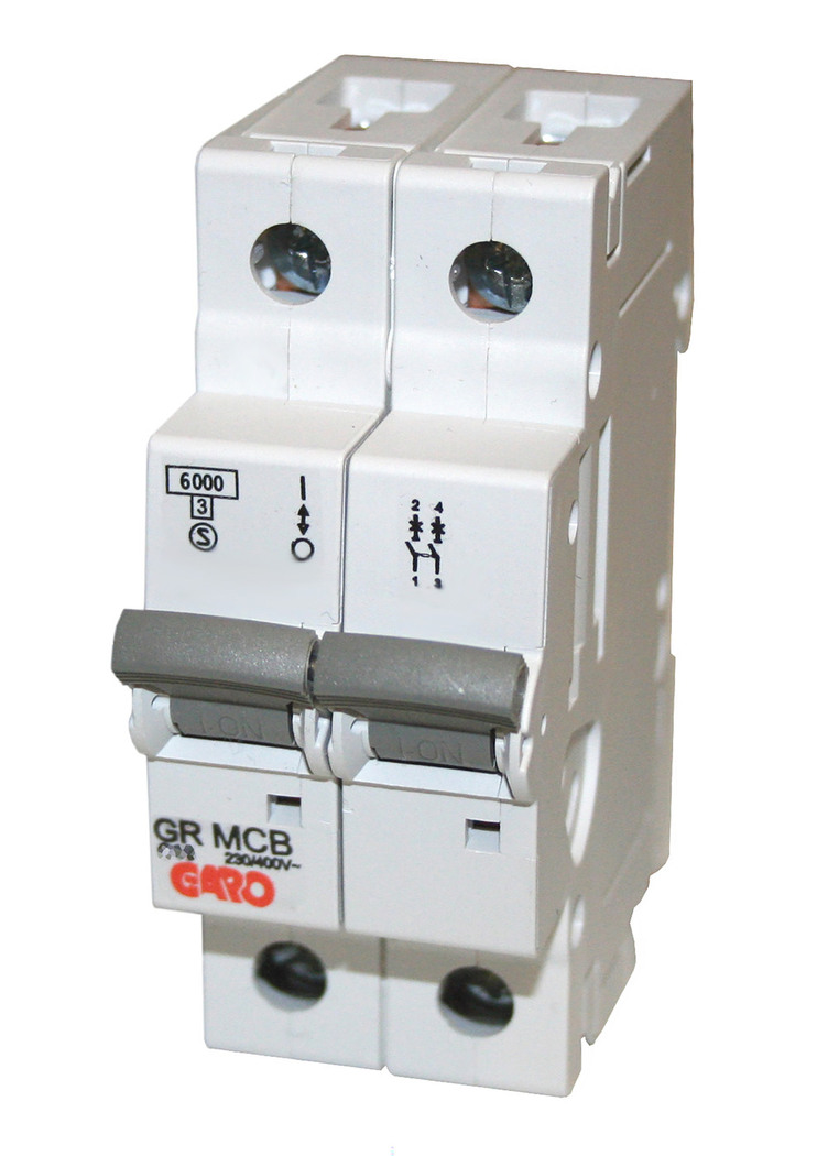 MINIBRYTARE C 2P 16A 6kA GR - GARO Proffs